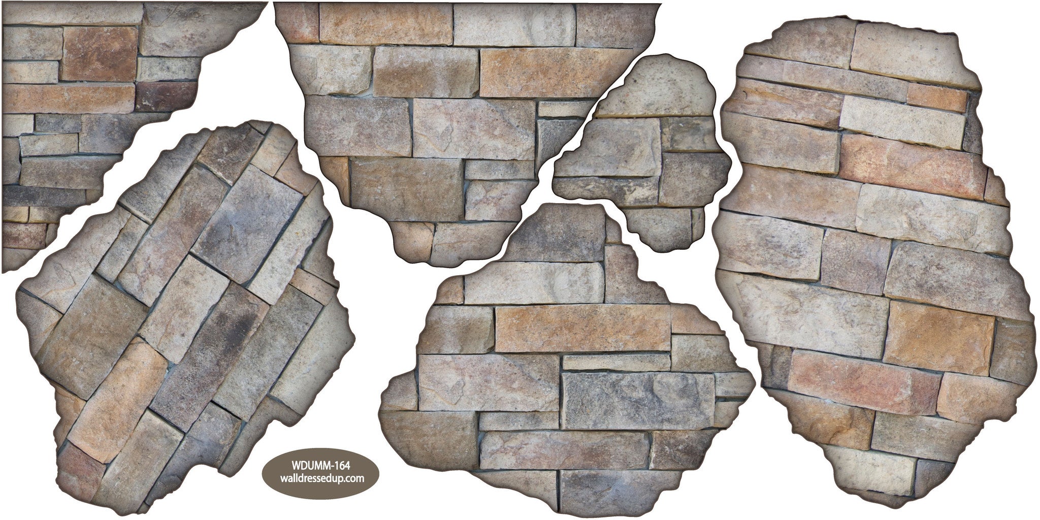 Faux Flat Stone Breakaway Wall Decals, Removable and Reusable Peel and
