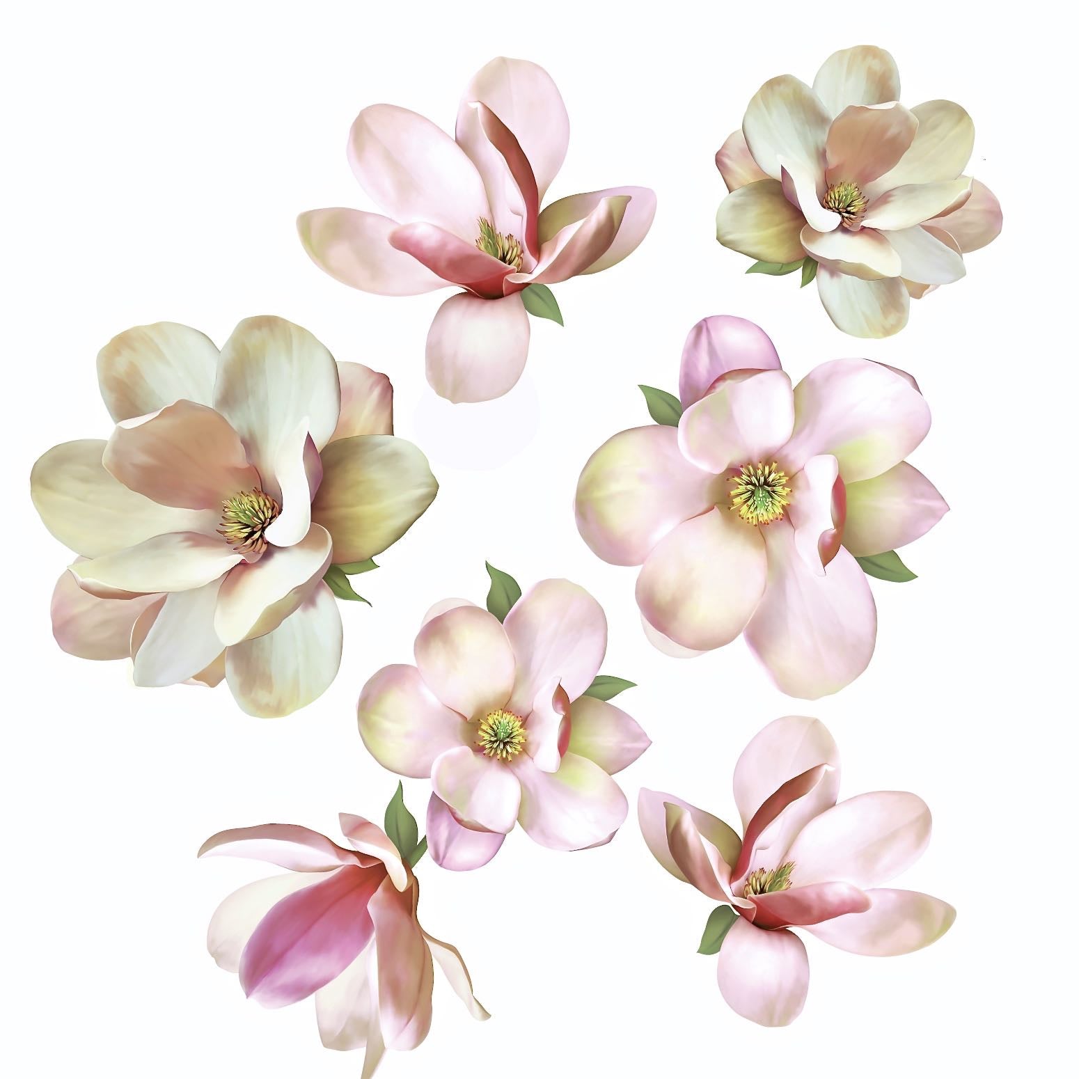 Large Magnolia Decals, Flower Wall Decals, Flower Wall Stickers, Eco ...