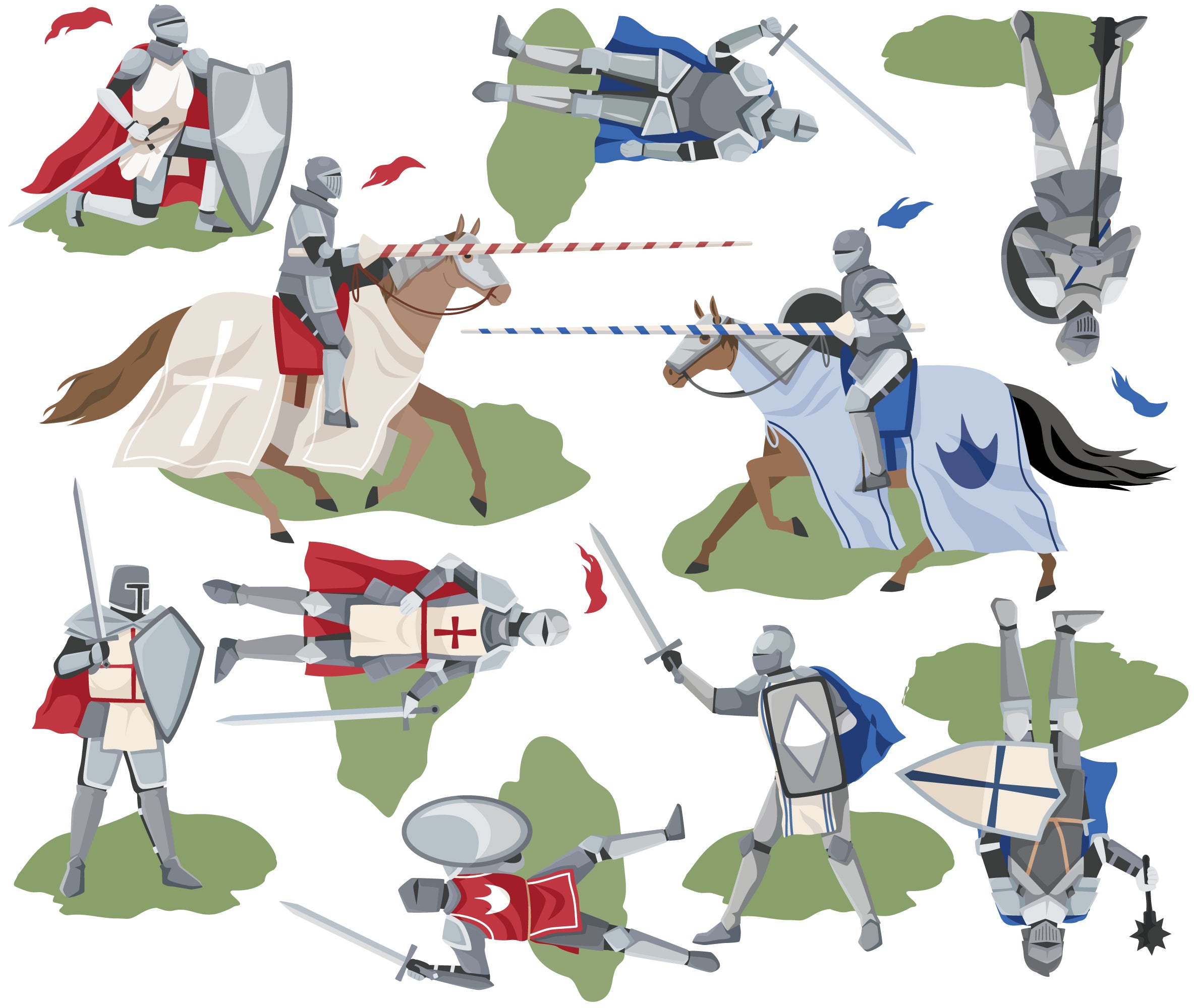 Medieval Knights Wall Decals, Boys Wall Decals, Removable Wall Sticker