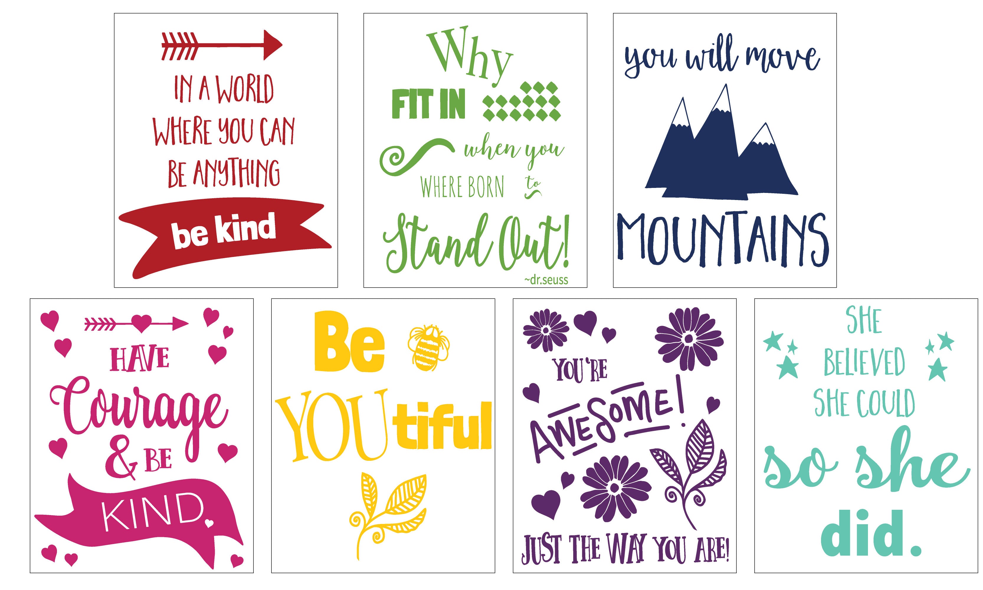 Kindness Project Quotes 7 Positive Esteem Quotation Decals for Schools