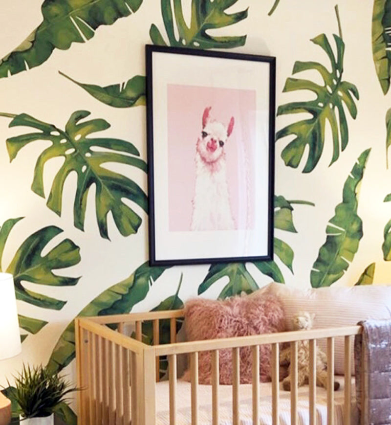 5 Large Tropical Leaf Wall Decals Palm Leaf Wall Stickers Monstera