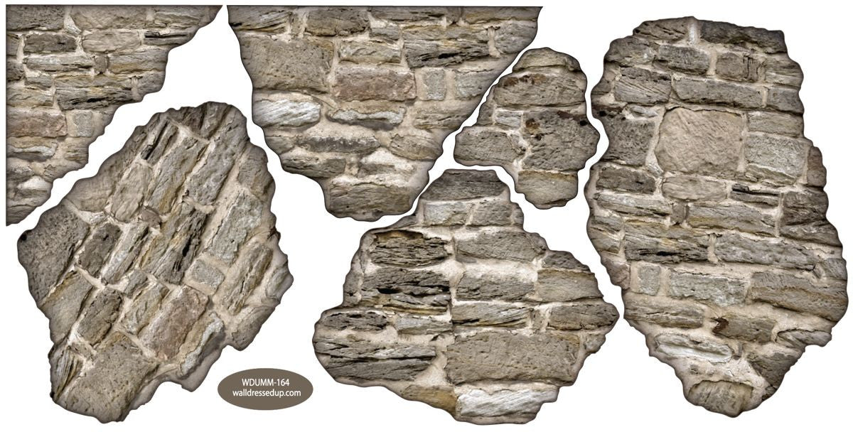 Rustic Faux Stone Breakaway Wall Decals, Eco Friendly Removable and Re