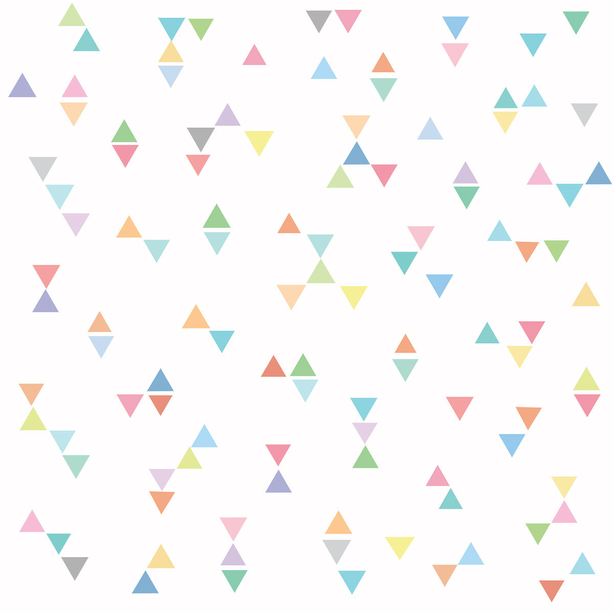 96 Mini Pastel Triangle Wall Decals, Eco-Friendly Fabric Triangle Wall ...
