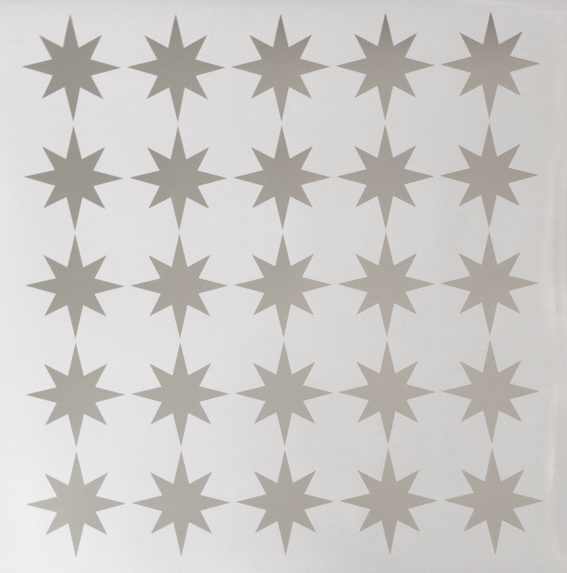 25 Silver or Gold Metallic 4" Eight Point Star Vinyl Wall Decals