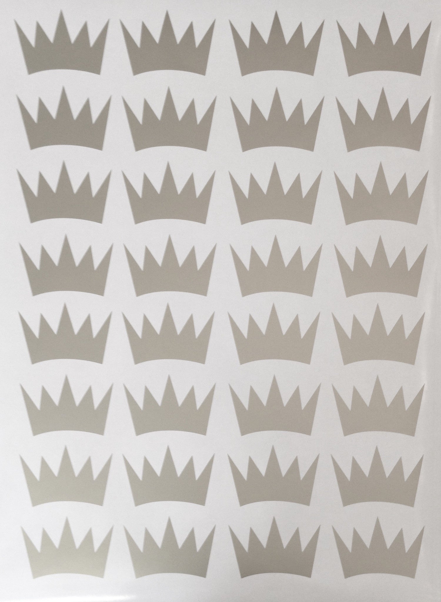 32 Gold or SIlver Metallic Princess Crown Vinyl Wall Decals