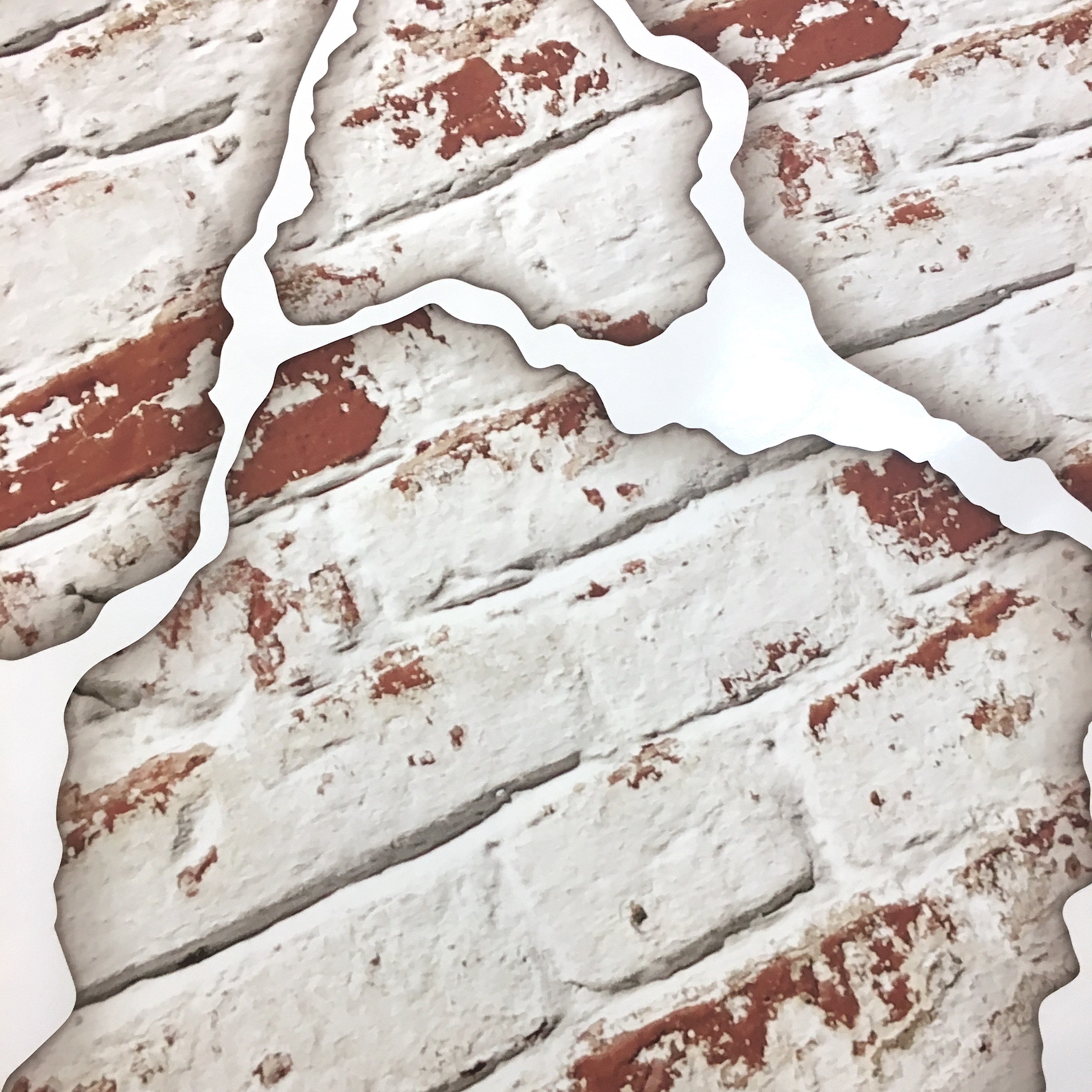 Faux White Brick Breakaway Fabric Wall Decals, Peel and Stick Reusable