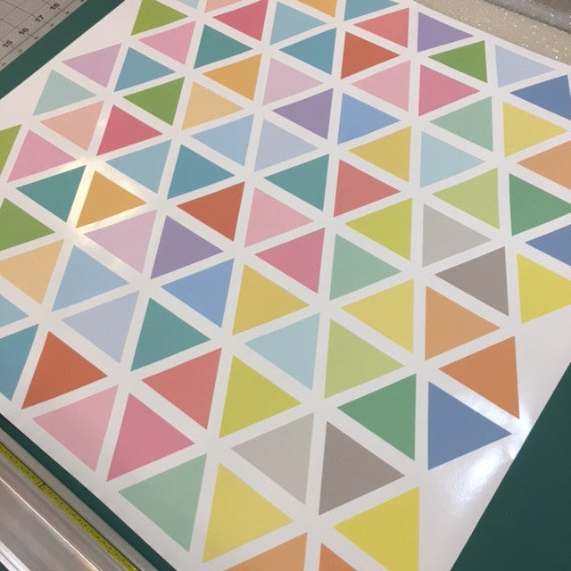 96 Mini Pastel Triangle Wall Decals, Eco-Friendly Fabric Triangle Wall ...