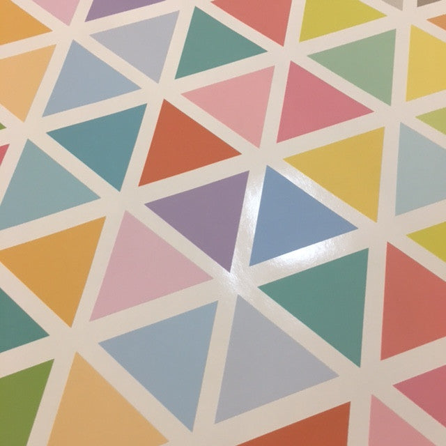 96 Mini Pastel Triangle Wall Decals, Eco-Friendly Fabric Triangle Wall ...