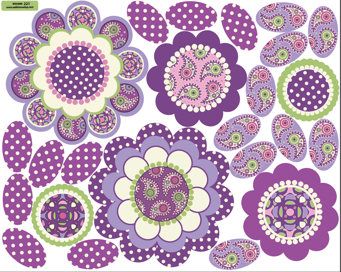 Purple Flower Power Wall Decals