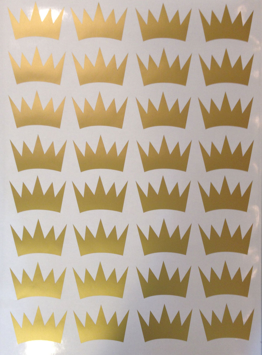 32 Silver or Gold Metallic Princess Crown Vinyl Wall Decals