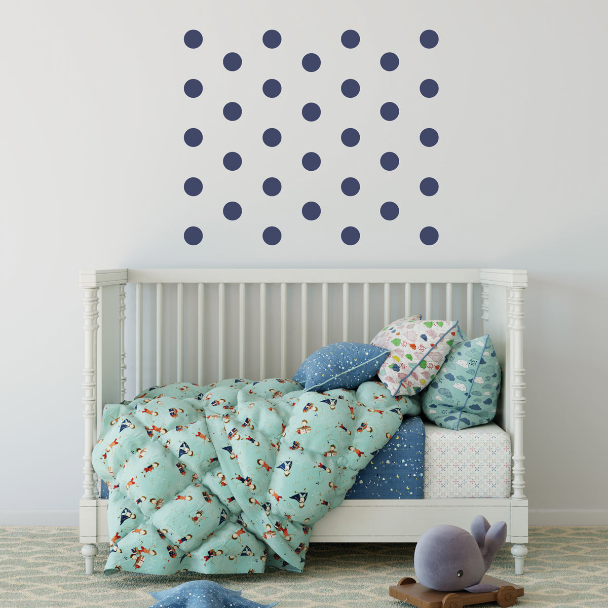 30 Silver or Gold Metallic 4 Inch Polka Dot Vinyl Wall Decals