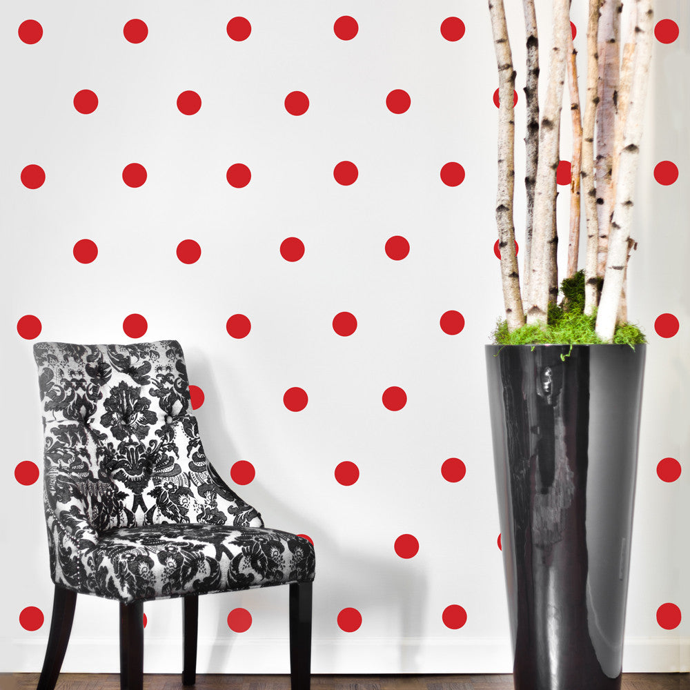 64 Red Polka Dot Wall Decals