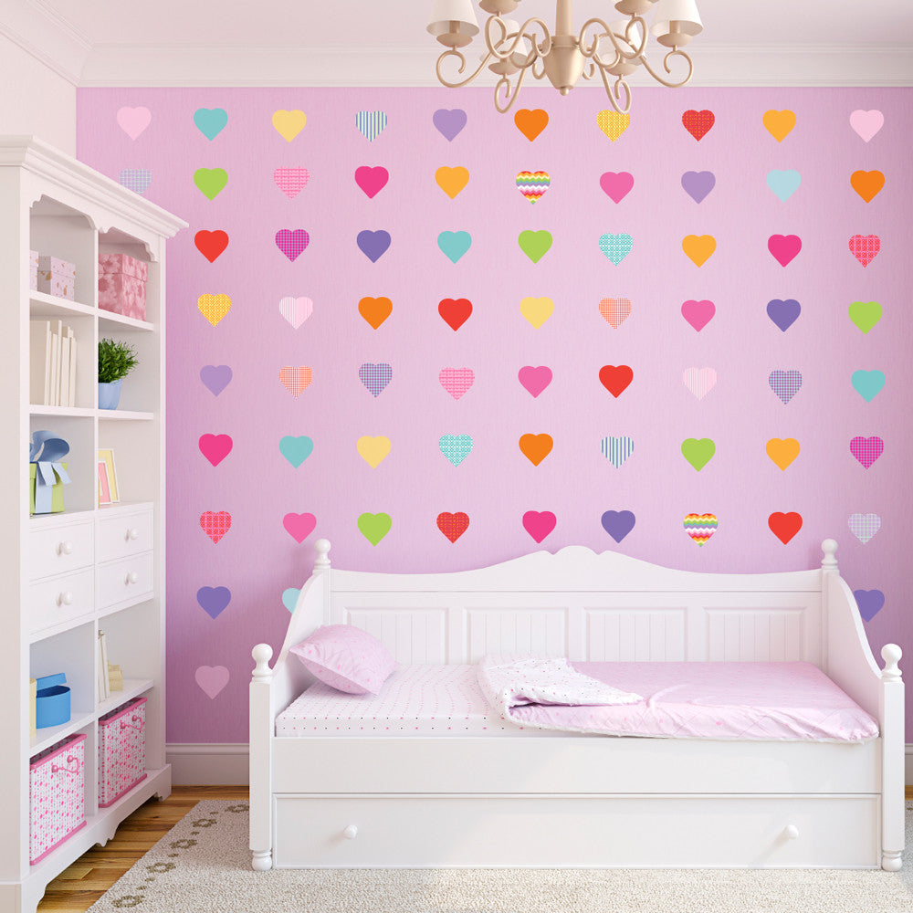 36 Sweet Confetti Solid Heart Wall Decals