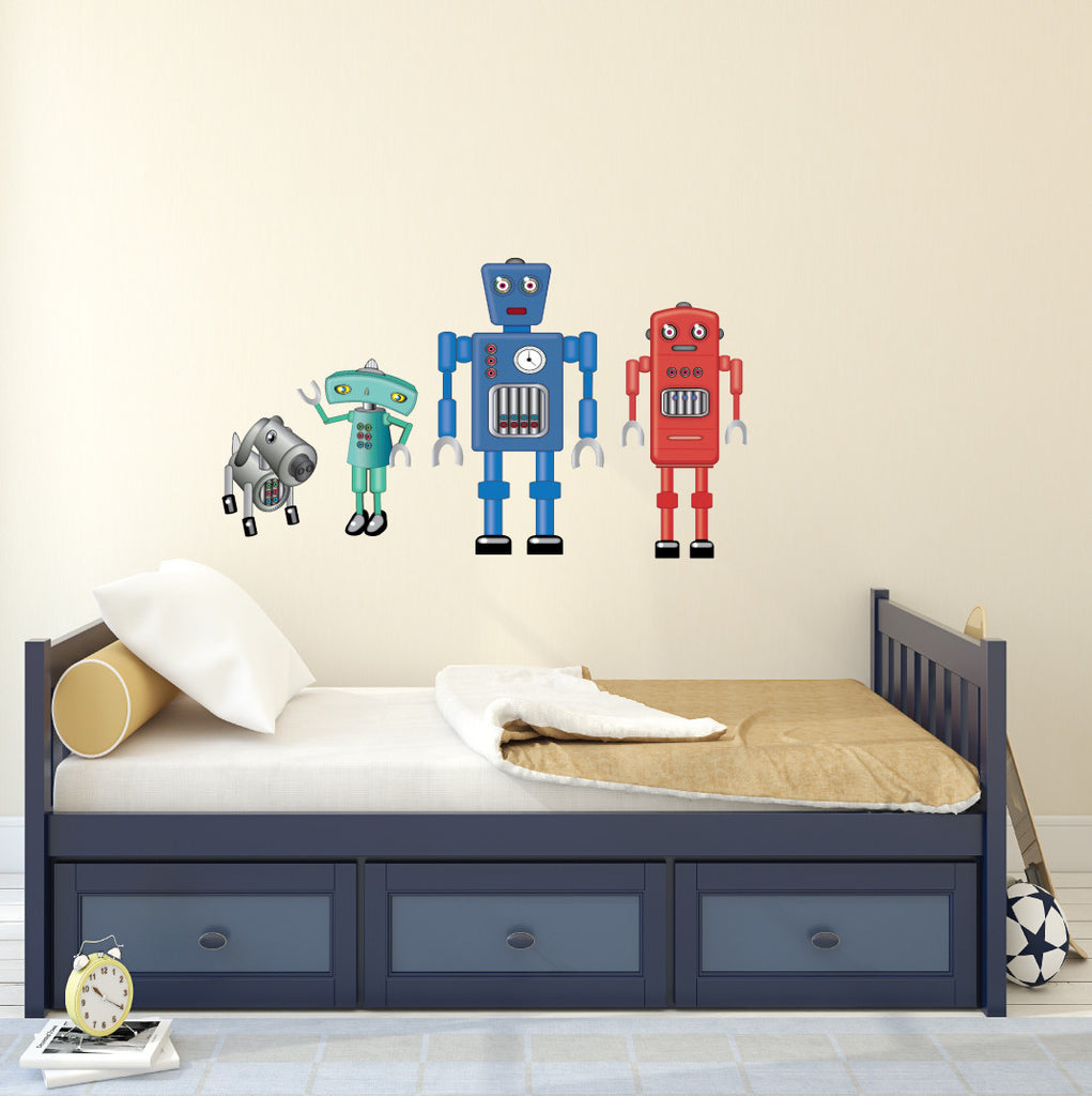 Large Robot Fabric Wall Decals, Eco-Friendly Matte Wall Stickers