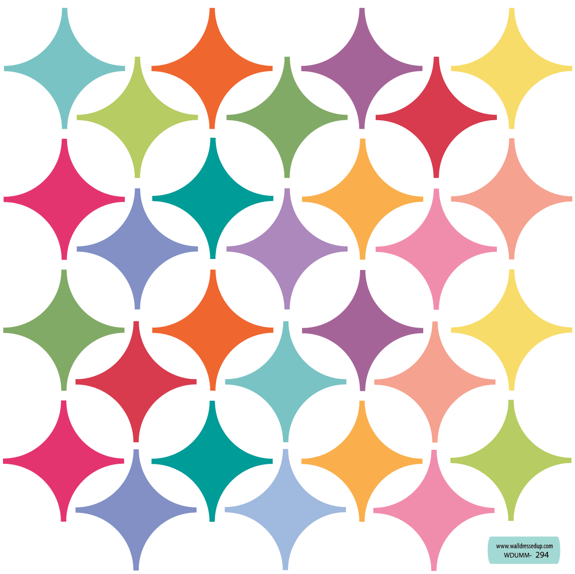 28 Multicolor Modern Diamond Wall Decals