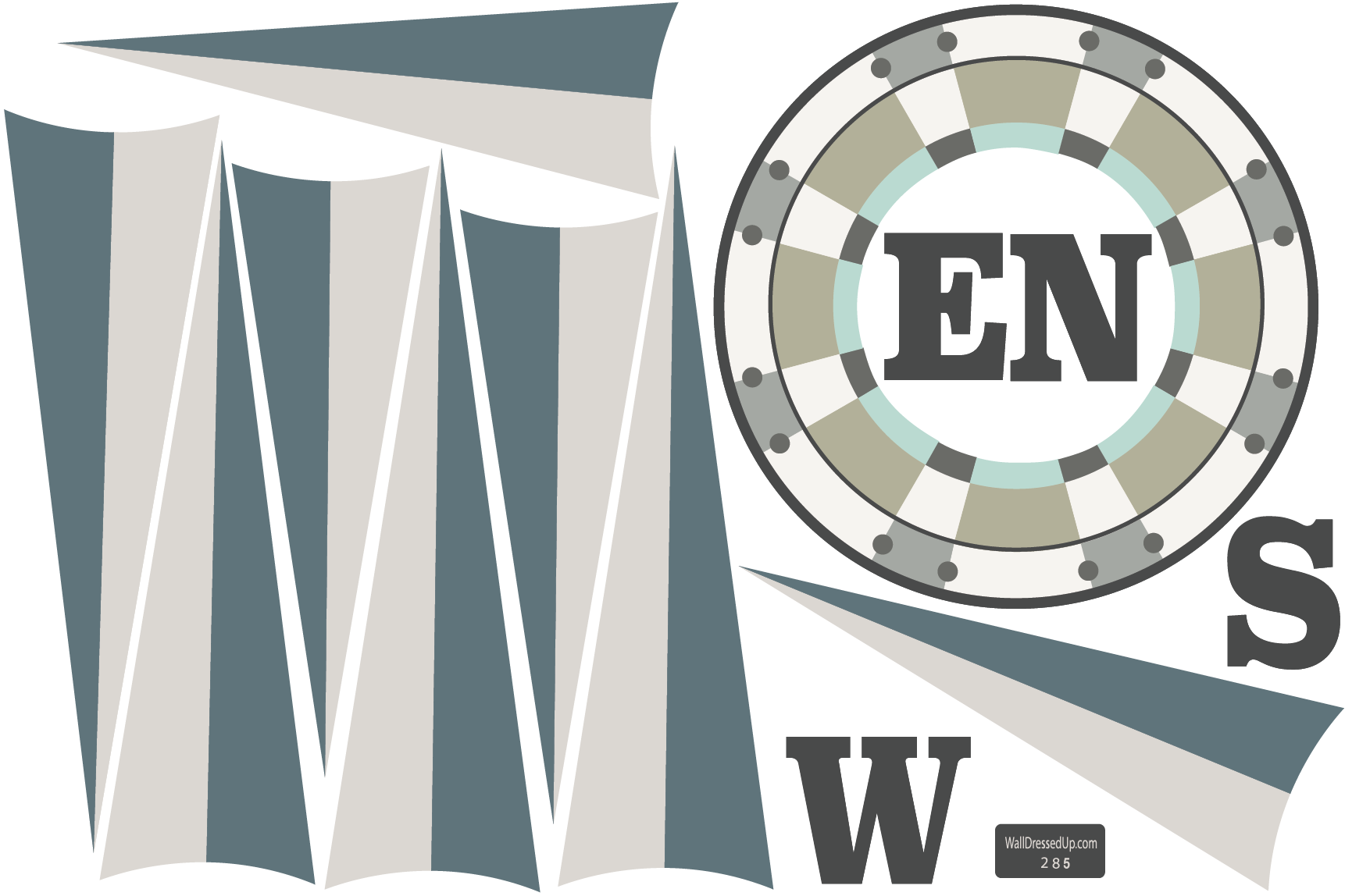 Large Neutral Nautical Compass Wall Decal, Eco Friendly Removable and