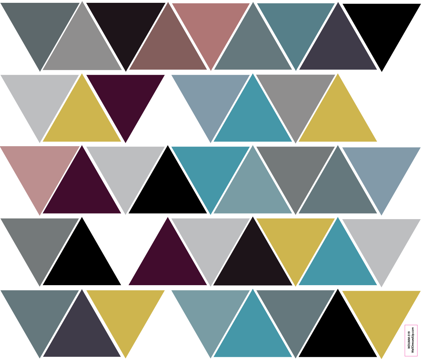 45 Modern Art Triangle Wall Decals Color 2, Eco-Friendly Peel and Stic