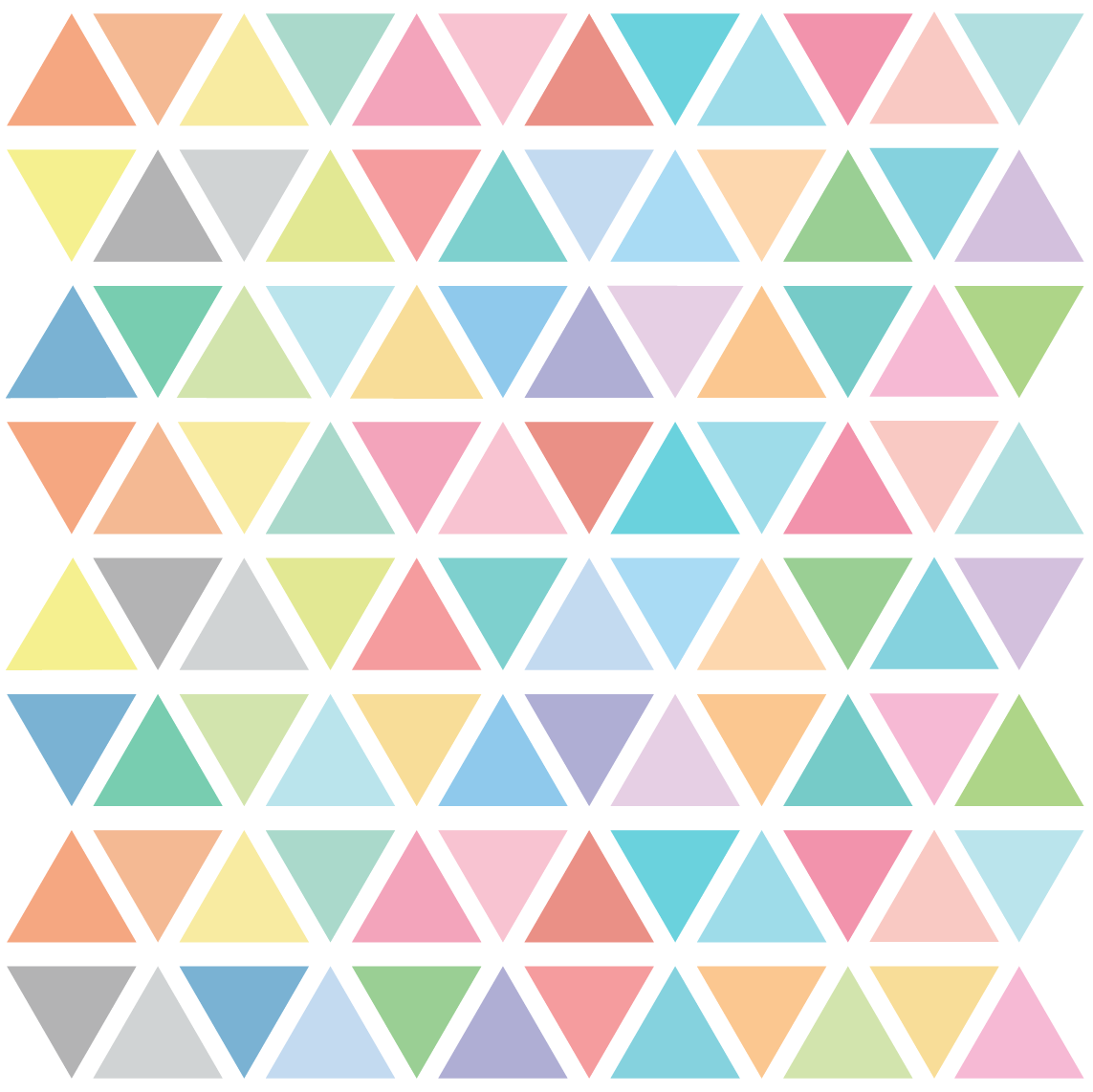 96 Mini Pastel Triangle Wall Decals, Eco-Friendly Fabric Triangle Wall ...