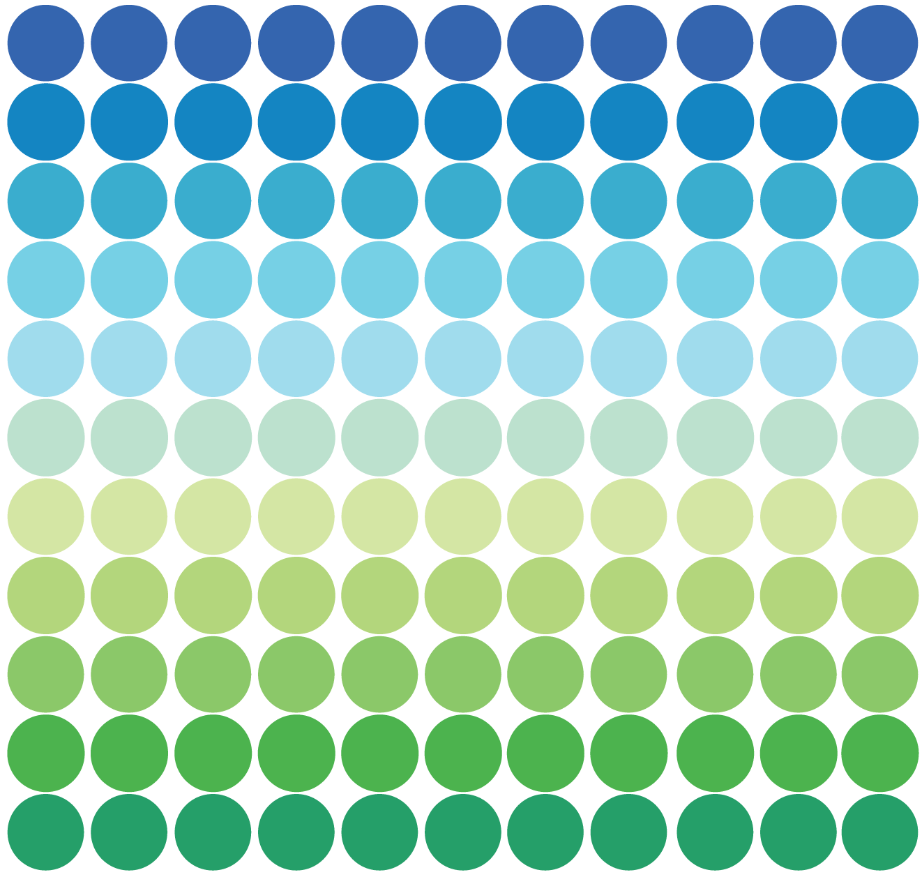Mini 2" Ombre Blue Green Polka Dot Wall Decals, Reusable
