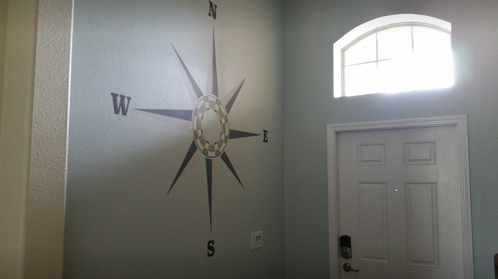 Large Neutral Nautical Compass Wall Decal, Eco Friendly Removable and