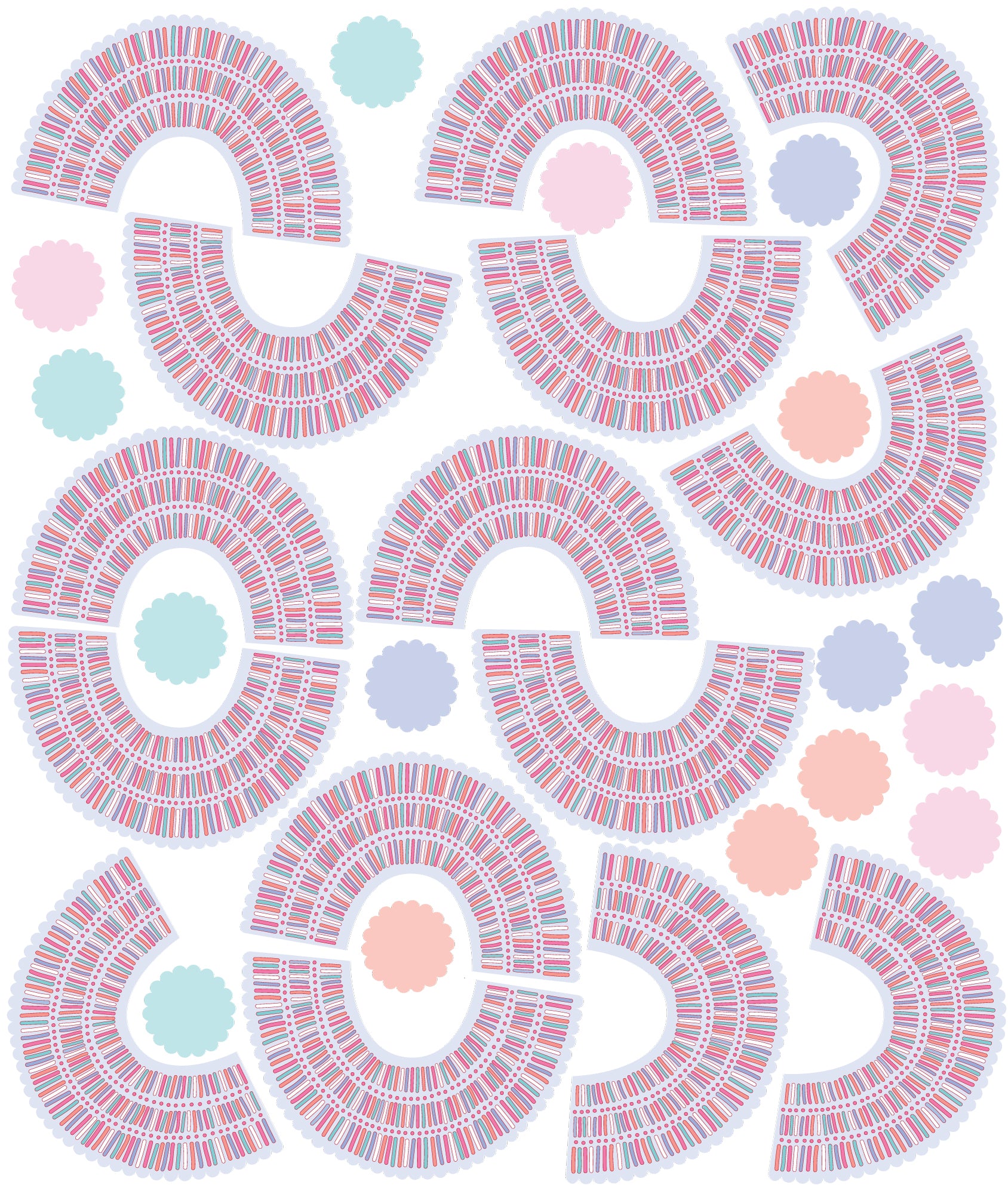 Pastel Rainbow Wall Decals, Nursery Wall Decals, Rainbows, Polka Dot W