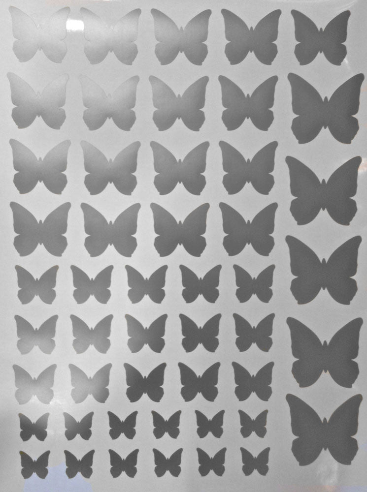 50 Metallic Silver or Gold Butterfly Vinyl Wall Decals