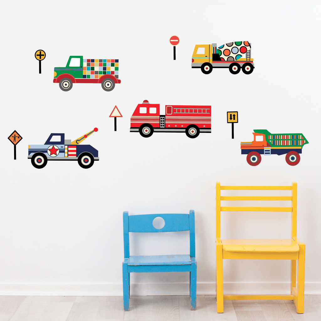 Terrific Truck Wall Decals, Boys Wall Decals, Truck Wall Stickers