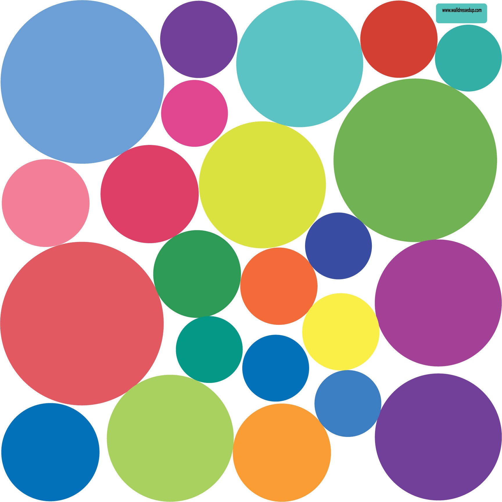 23 Multi-sized Rainbow Polka Dot Wall Decals, Dot Wall Stickers, Peel ...