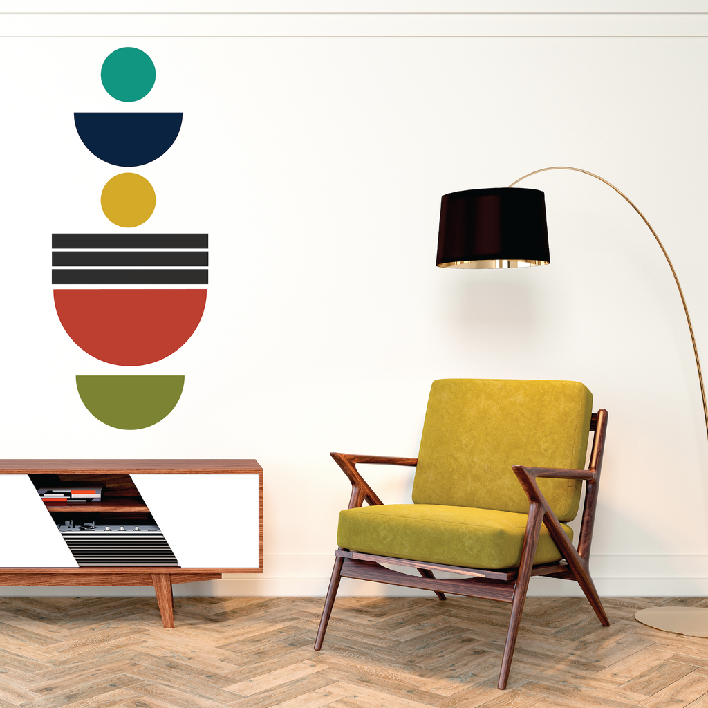 Mid Century Modern Decals, Modern Art Decals, Wall Decals, Matte Fabri