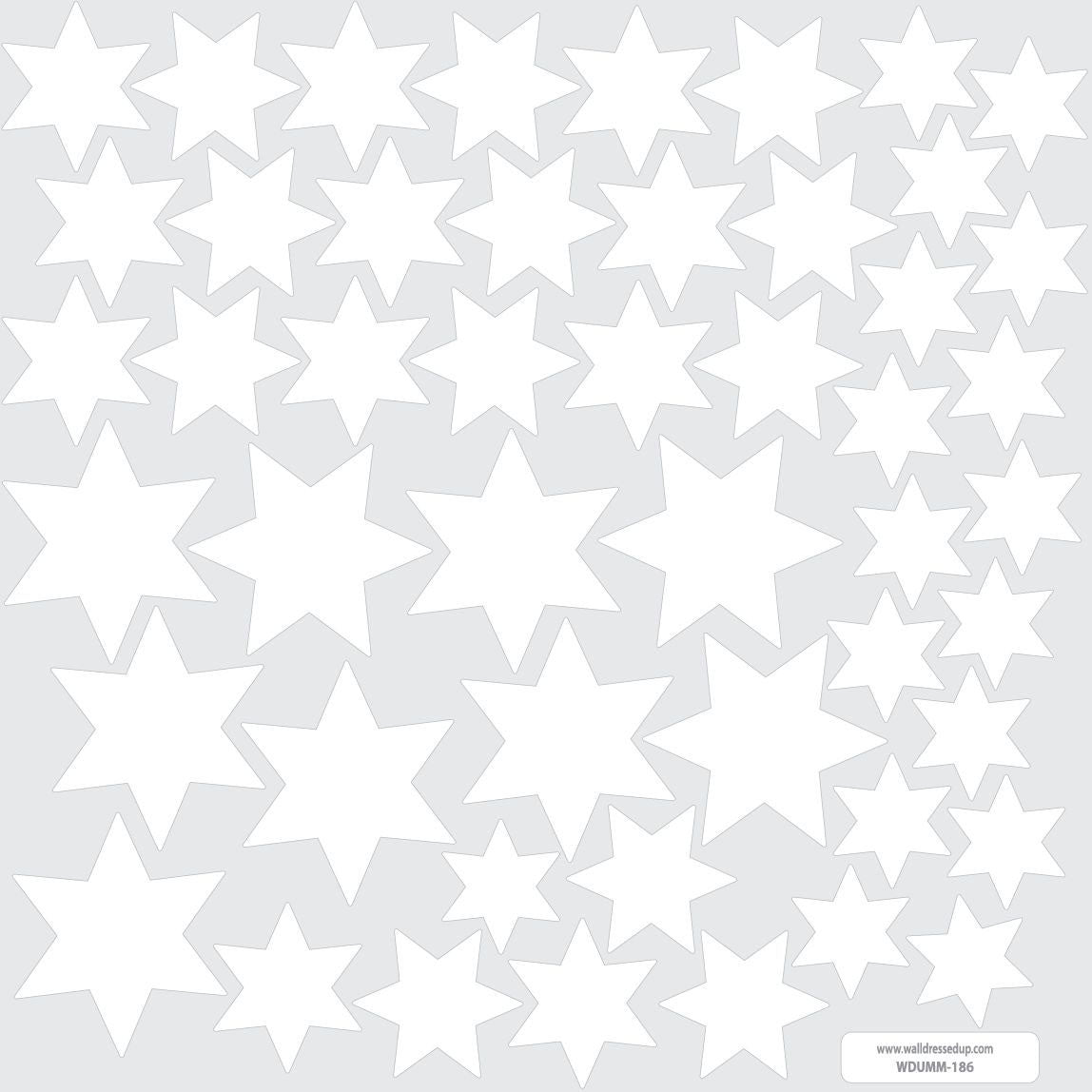 49 White Star Wall Decals Repsitional Matte Fabric Wall Stickers