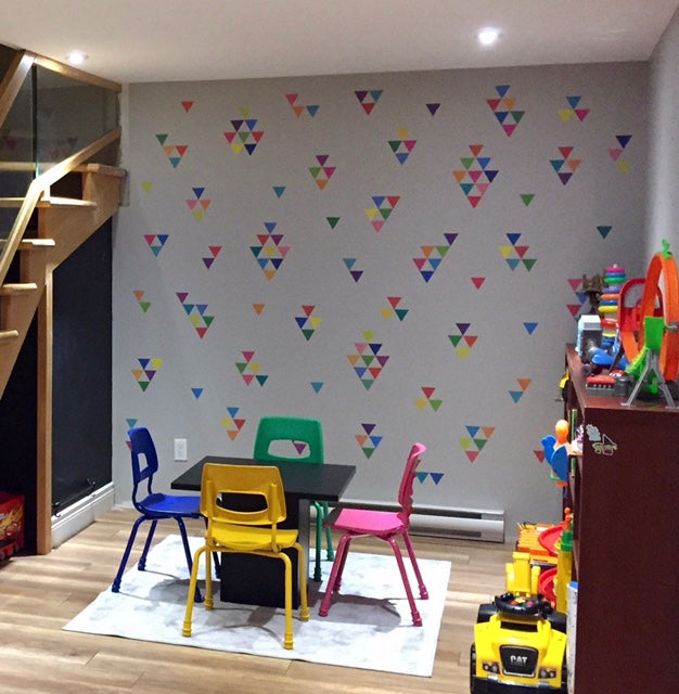 96 Mini Rainbow Triangle Wall Decals, Geometric Wall Stickers, Eco ...