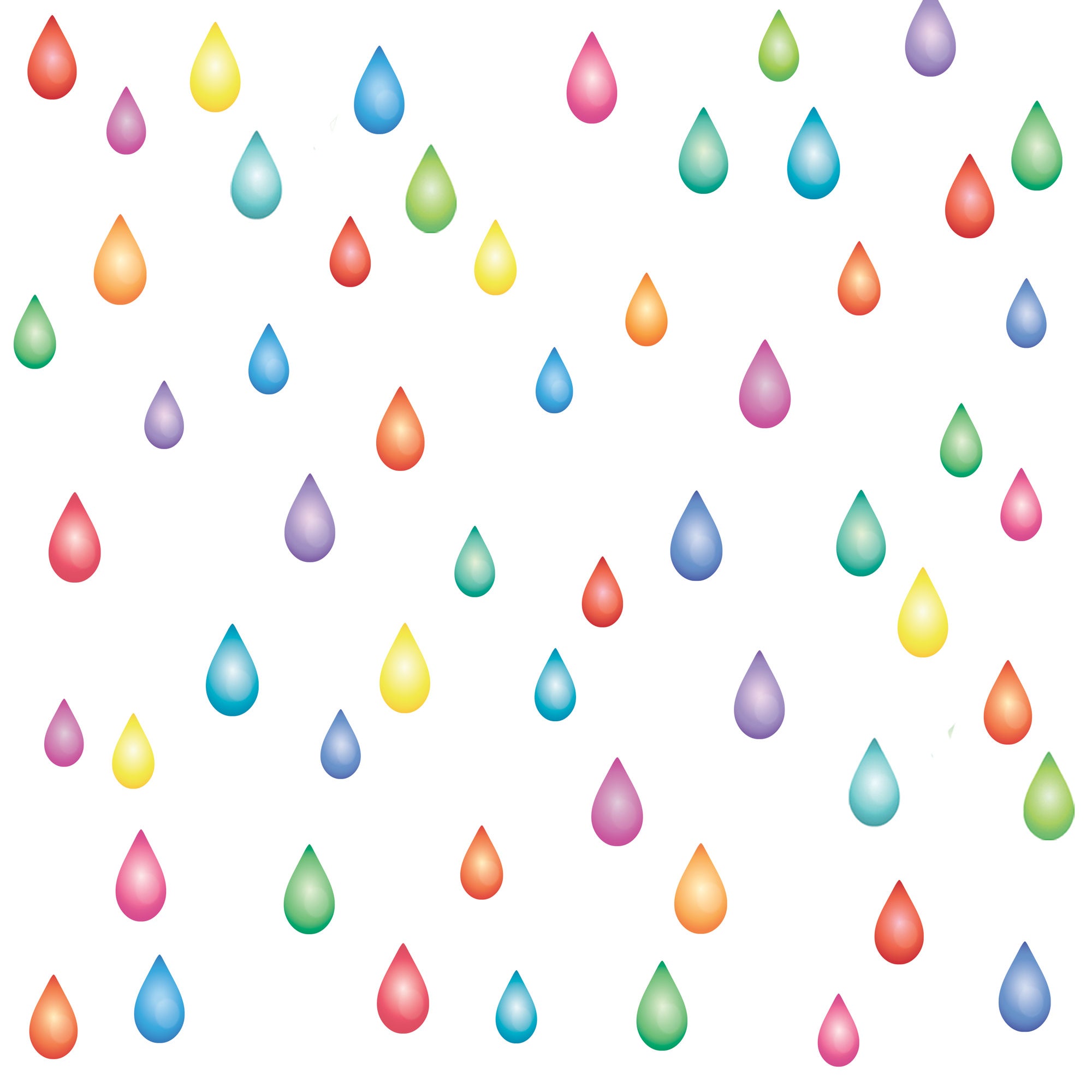 Rainbow Raindrop Wall Decals, Nursery Wall Decals, Multicolor Raindrop