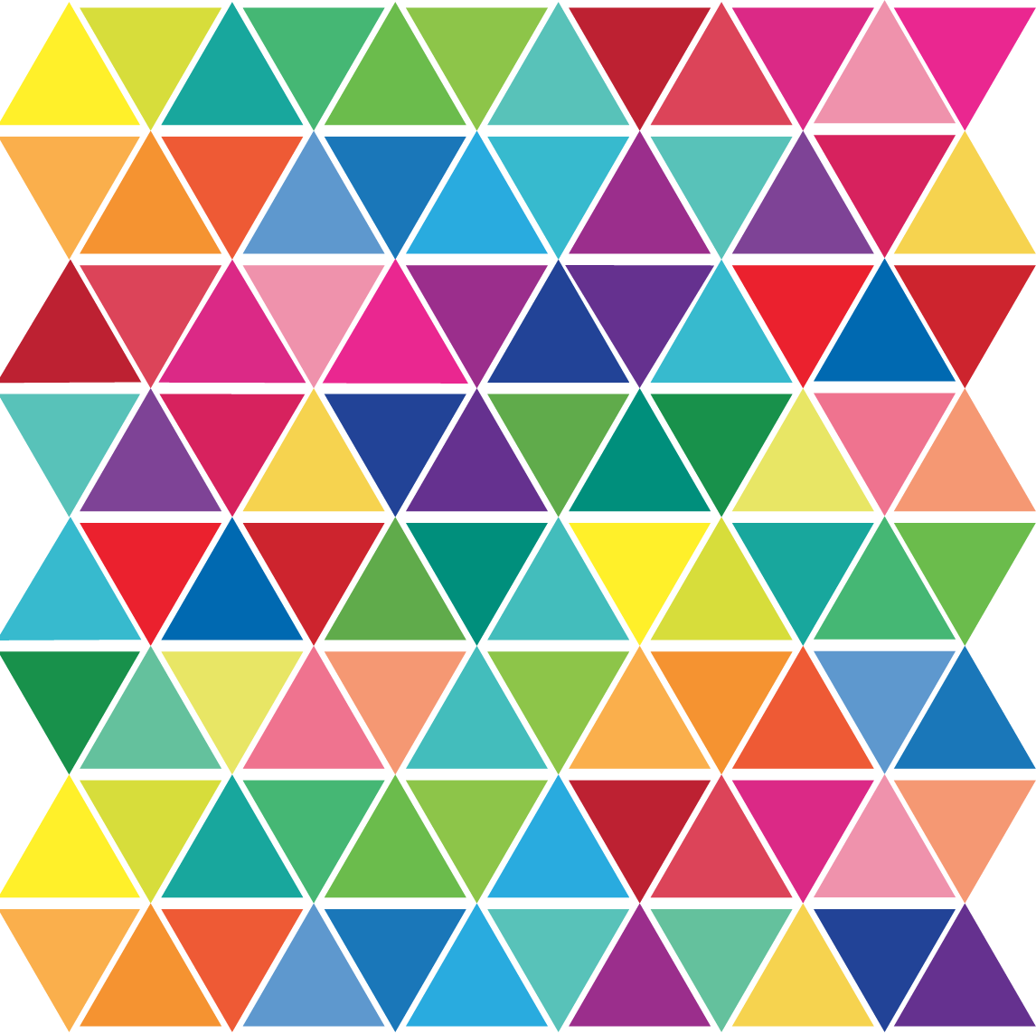 96 Mini Rainbow Triangle Wall Decals, Geometric Wall Stickers, Eco ...